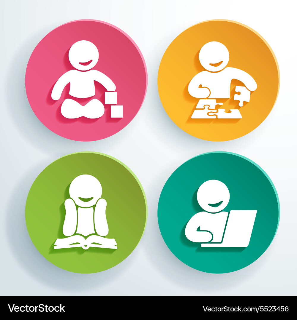 Child Development Icons Royalty Free Vector Image