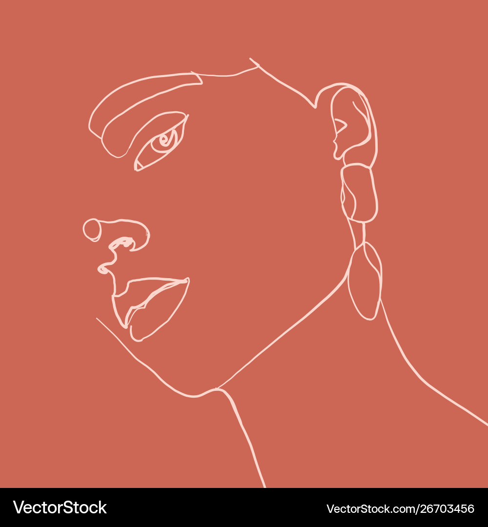 Continuous Line Woman Face Royalty Free Vector Image