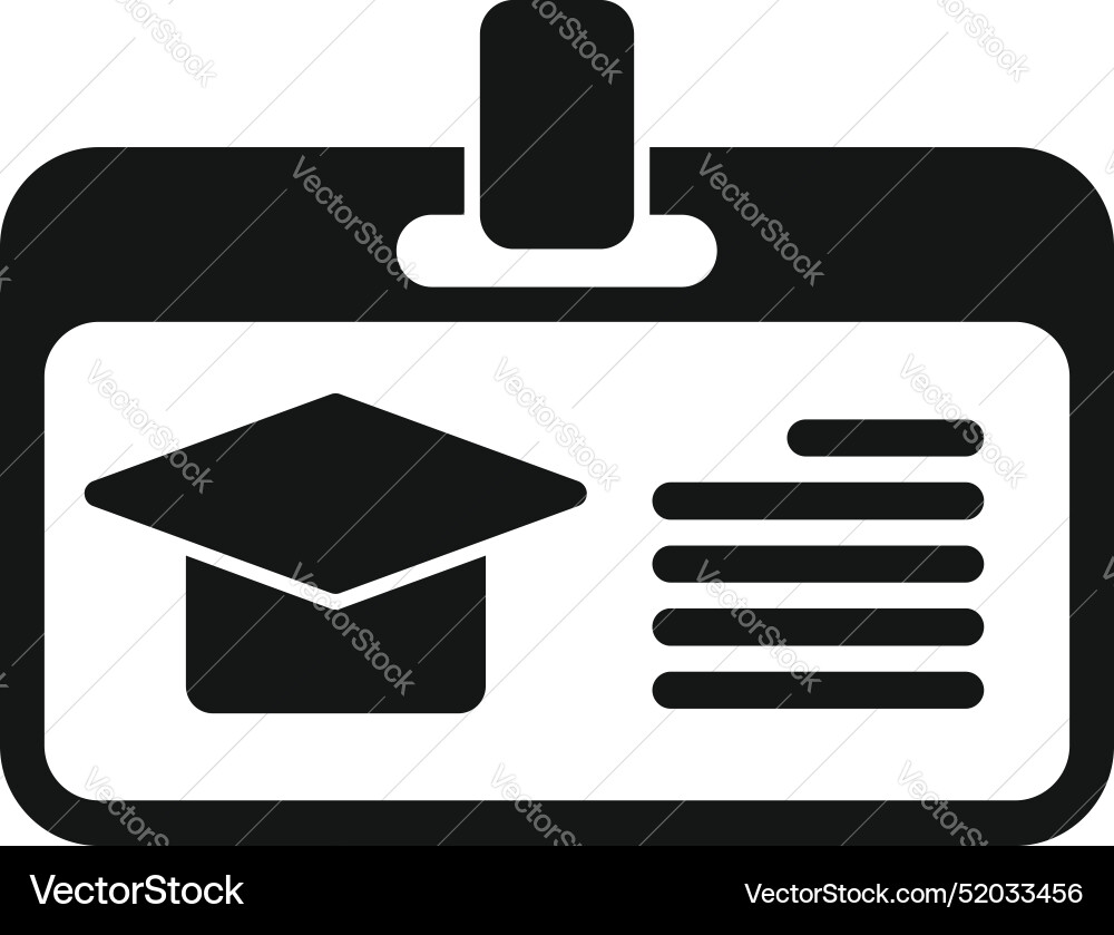 Graduation student id card with cap Royalty Free Vector