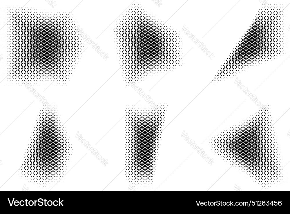 Halftone triangle pattern reprographic technique Vector Image
