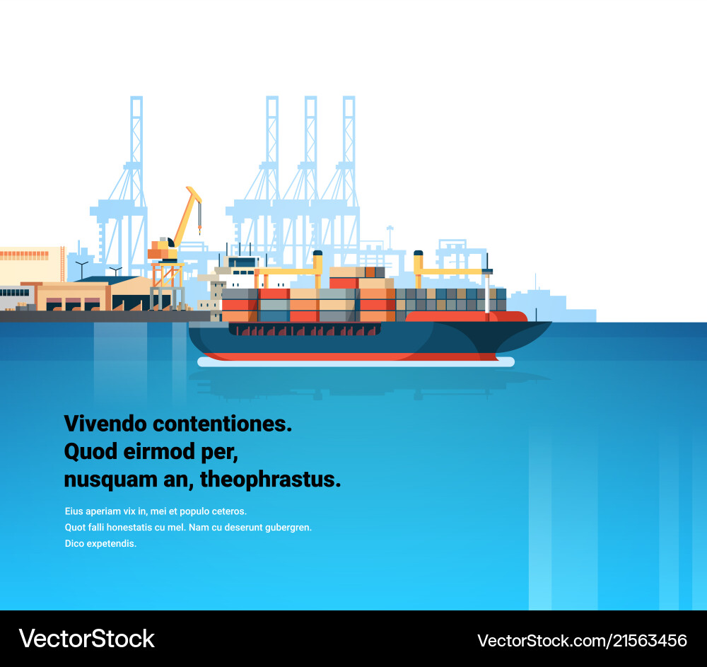 Industrial sea port cargo logistics container Vector Image