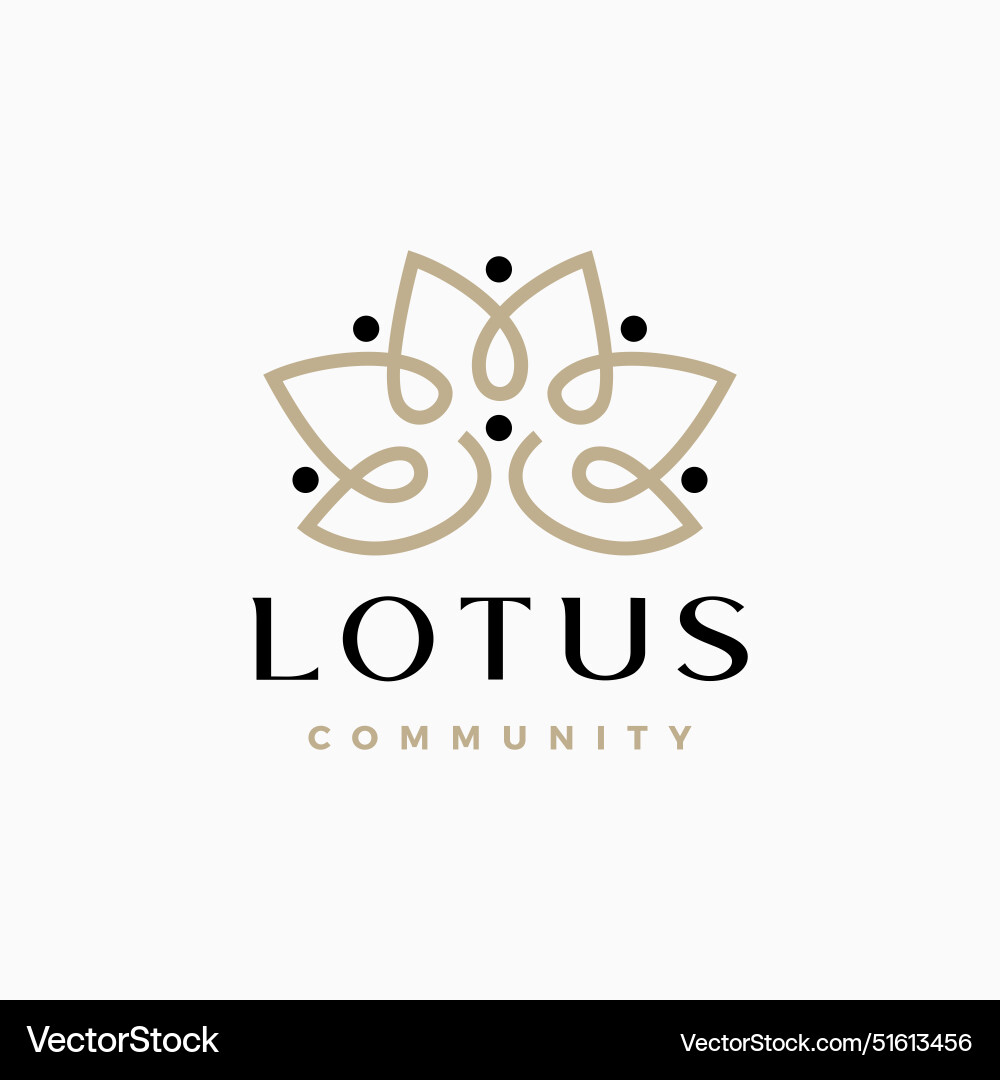 Lotus people team work zen logo icon Royalty Free Vector