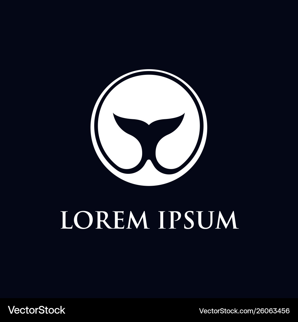 Minimalist whale tale logo designs Royalty Free Vector Image