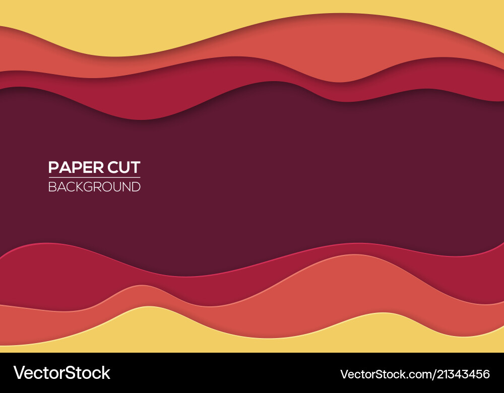 Modern paper cut art cartoon abstract waves Vector Image