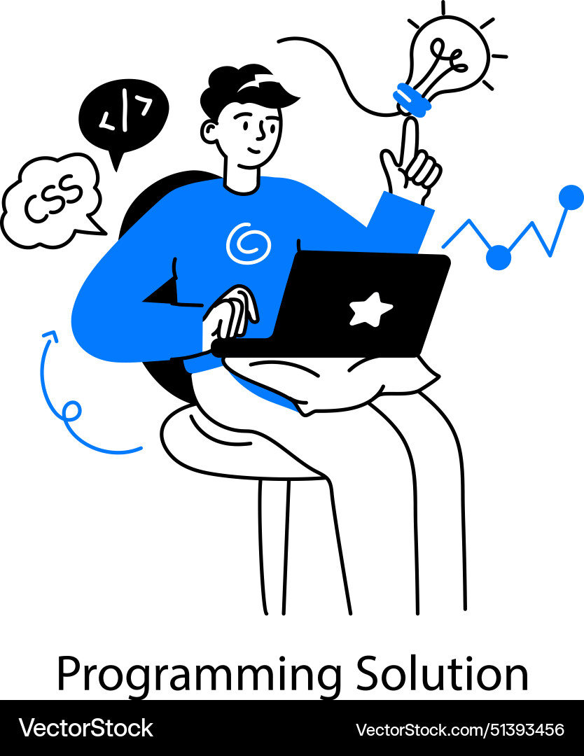 Programming solution Royalty Free Vector Image