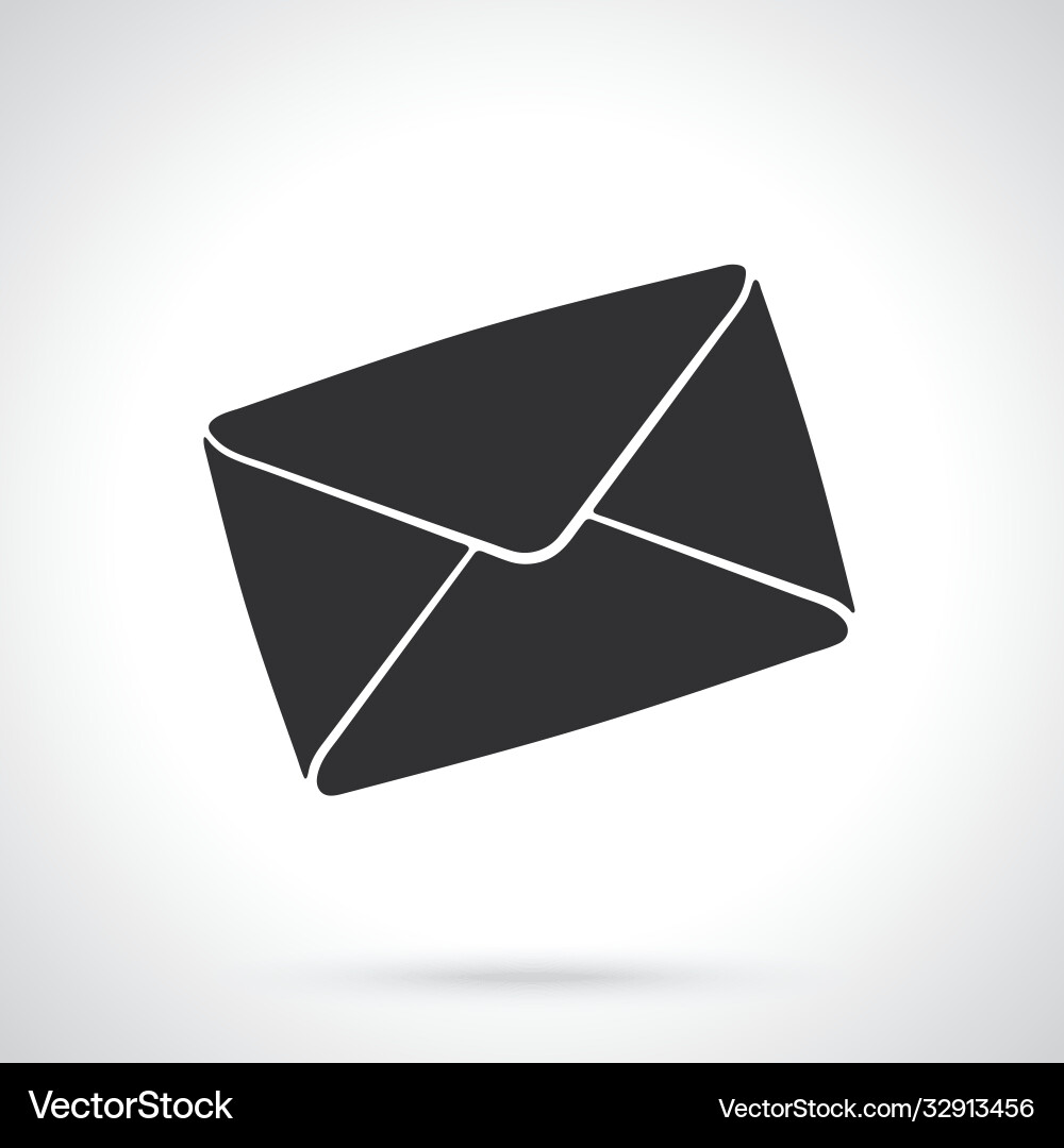 Silhouette closed envelope Royalty Free Vector Image