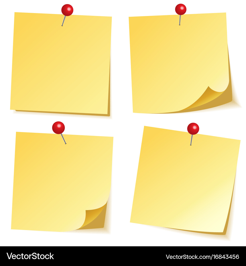 Sticky note with shadow isolated on transparent Vector Image
