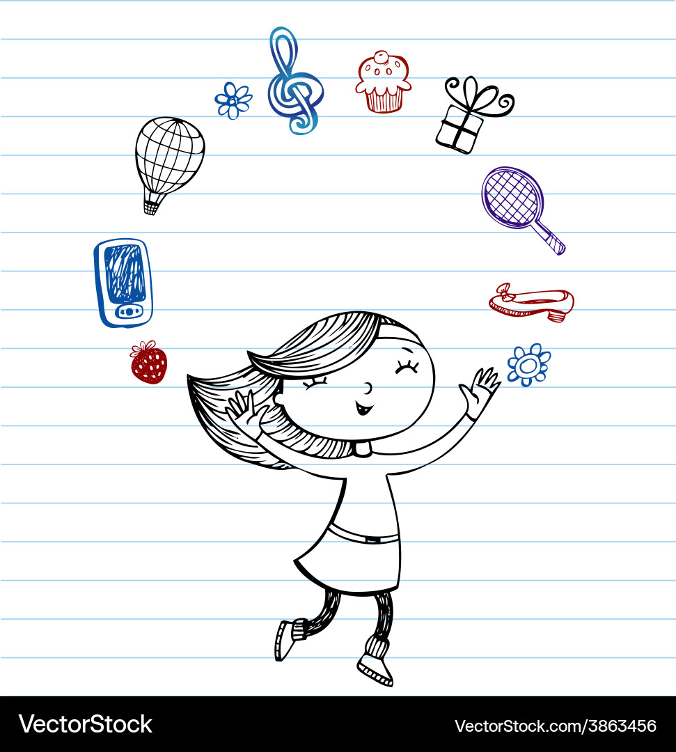 Teens favorite things Royalty Free Vector Image