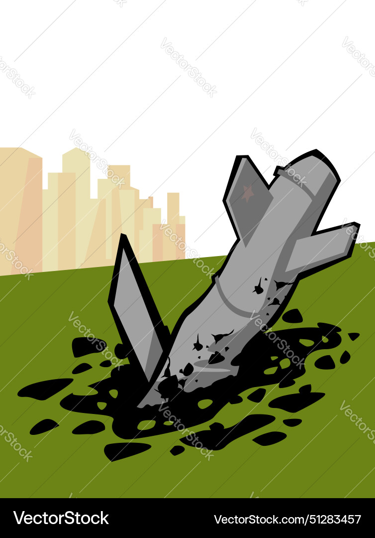 A russian cruise missile shot down Royalty Free Vector Image