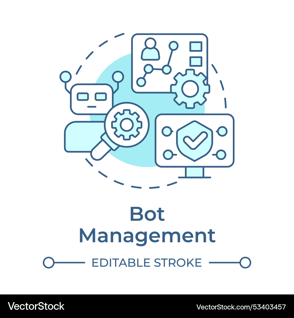 Bot Management soft blue concept icon Lizenzfreier Vektor