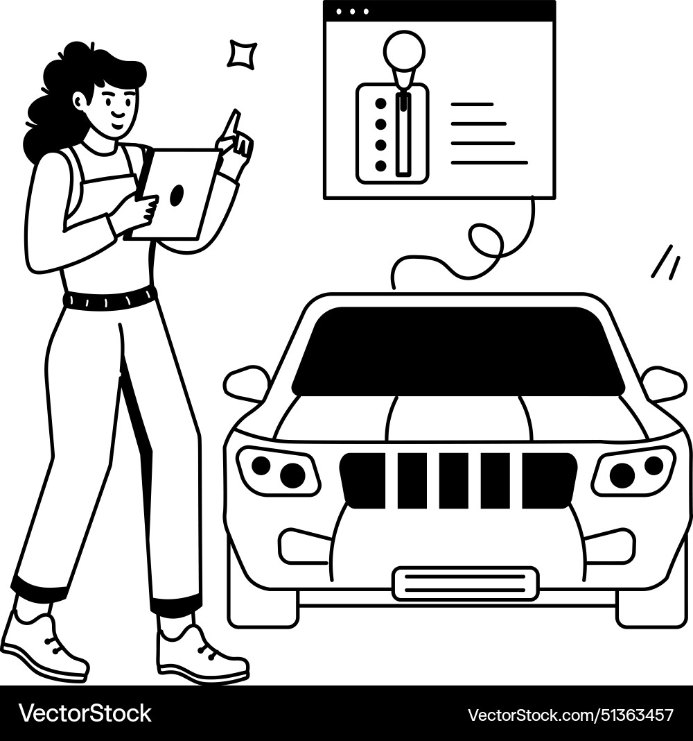Car mechanics flat Royalty Free Vector Image - VectorStock