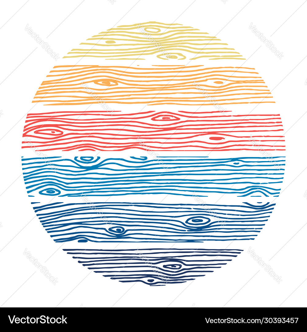 Colored round design background wood texture Vector Image