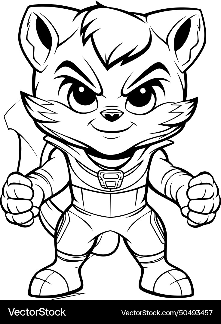 Cute fox cartoon mascot character superhero Vector Image