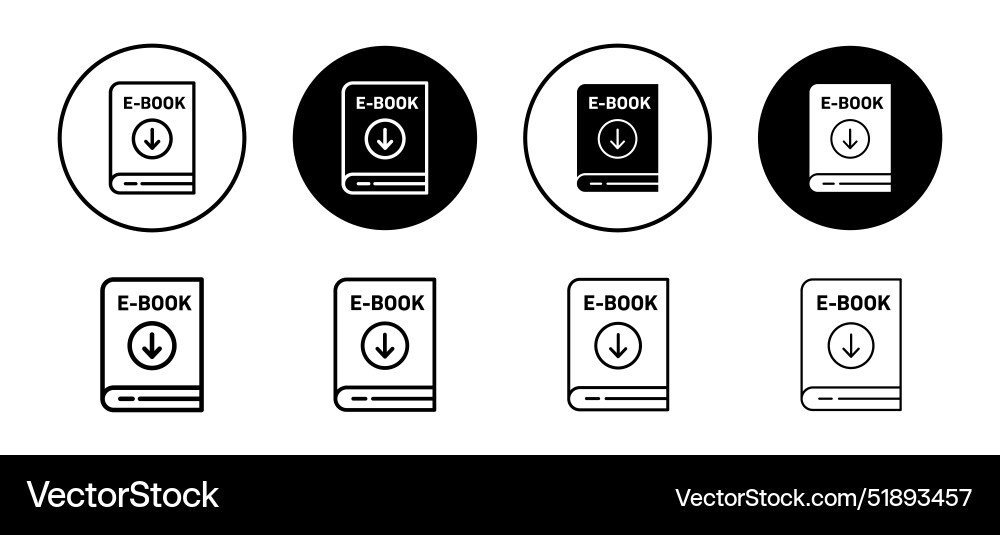 Download ebook icon set collection Royalty Free Vector Image