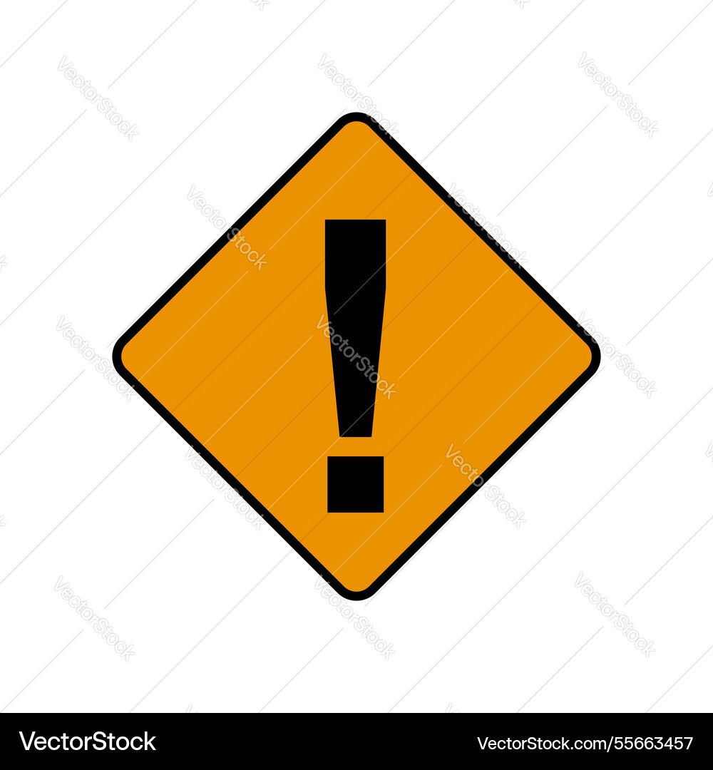 Exclamation sign road Royalty Free Vector Image