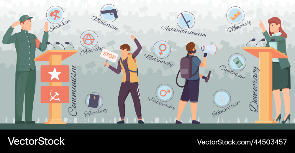 Government types abstract Royalty Free Vector Image