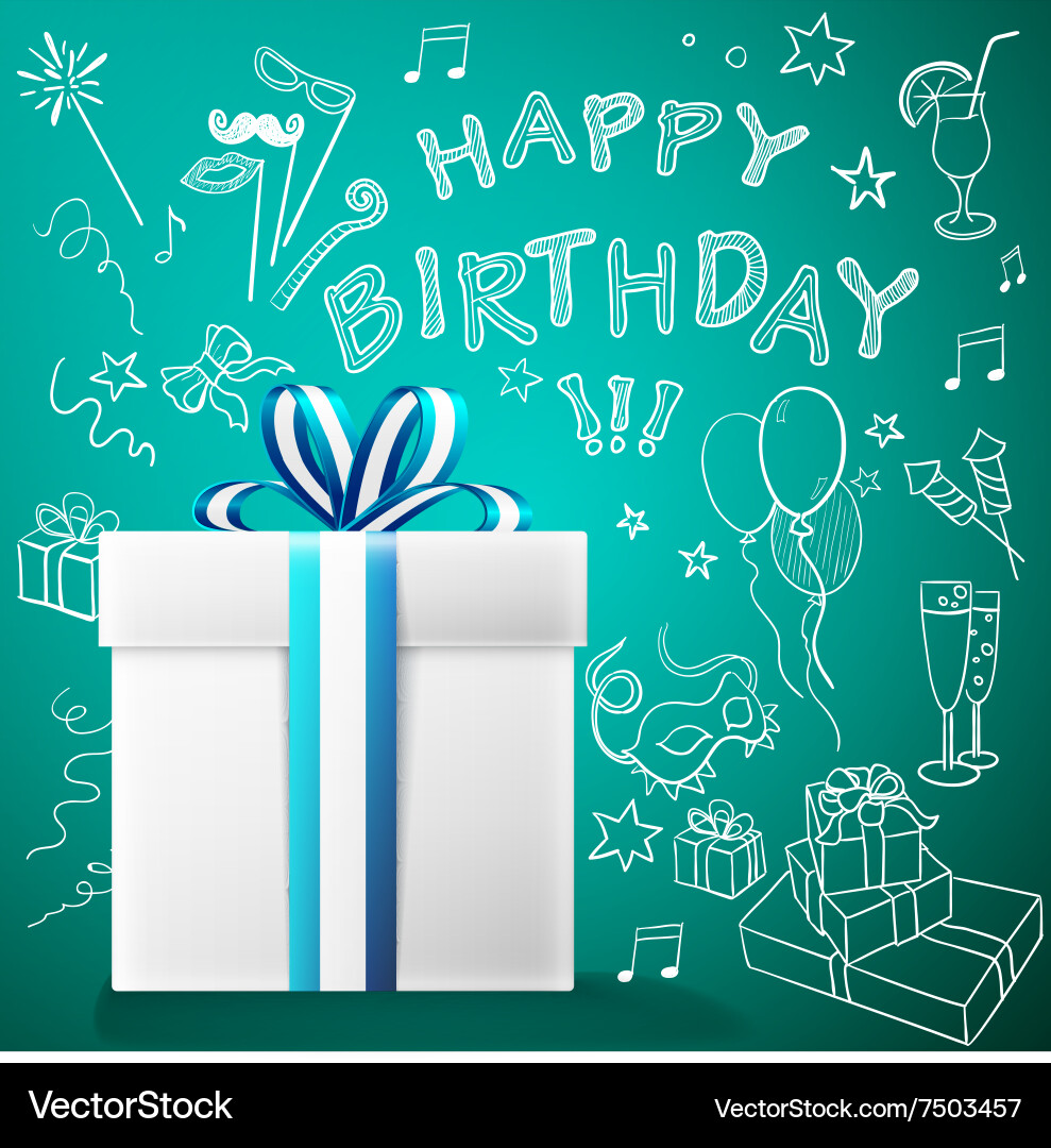 Happy birthday gift box Royalty Free Vector Image