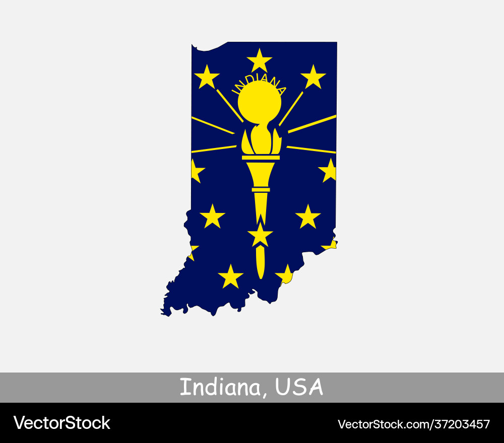 Indiana usa map flag Royalty Free Vector Image
