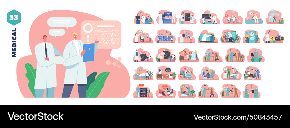 Isolated elements with medic and doctor Royalty Free Vector