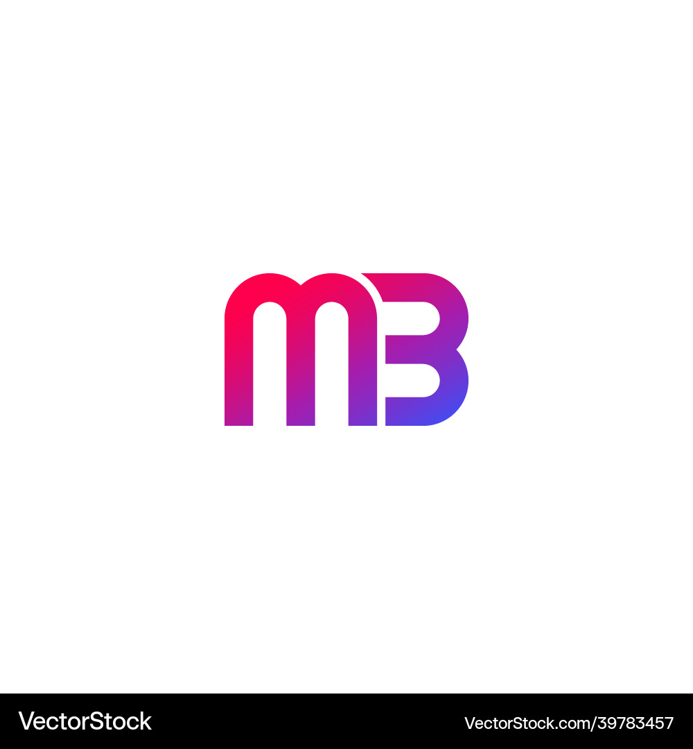 Mb logo design monogram Royalty Free Vector Image