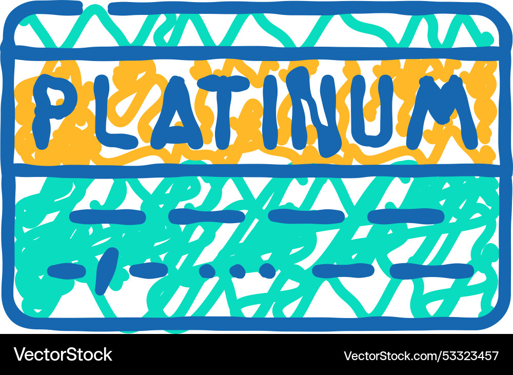 Platinum card bank payment icon doodle Royalty Free Vector