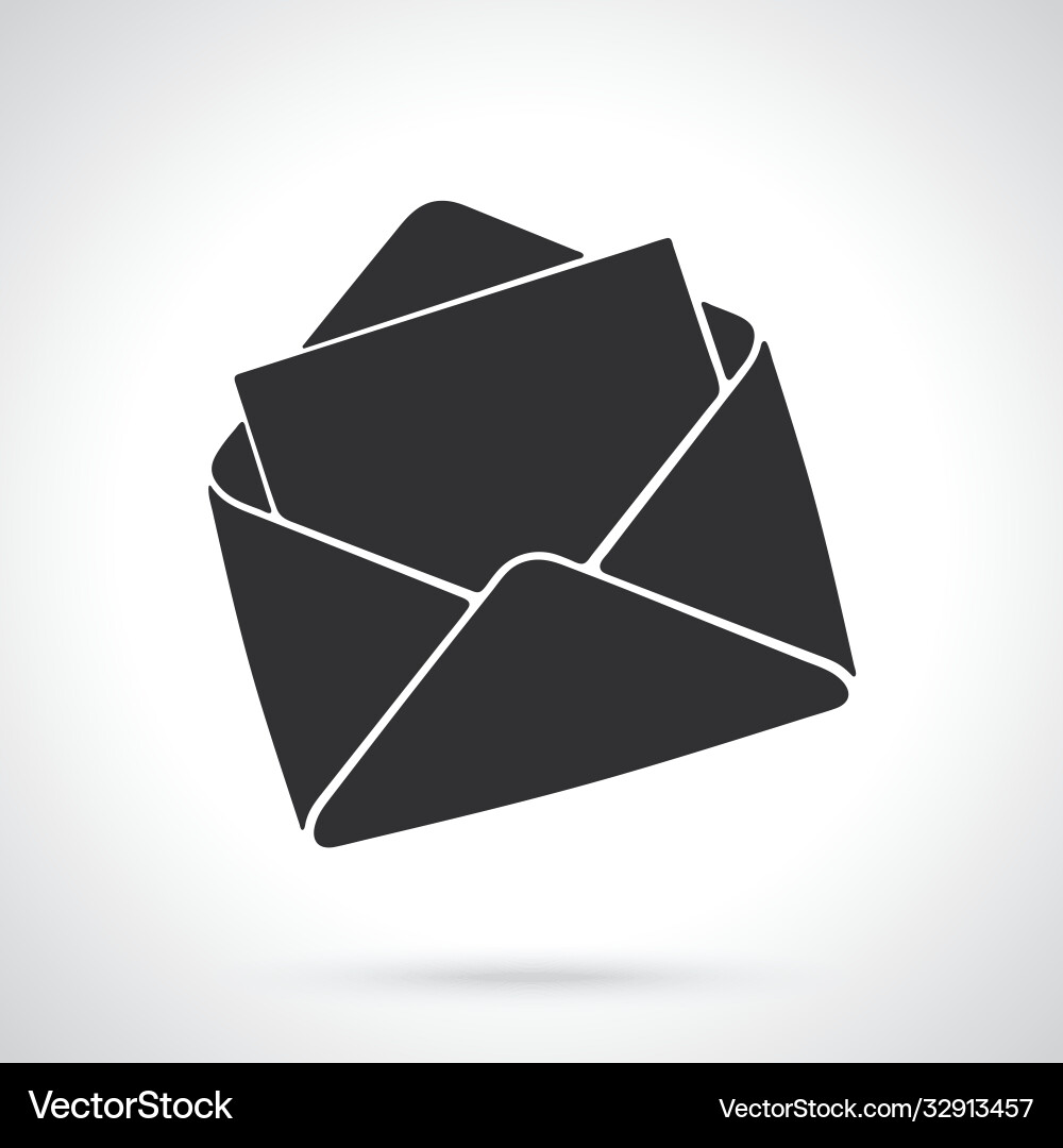Silhouette opened envelope Royalty Free Vector Image