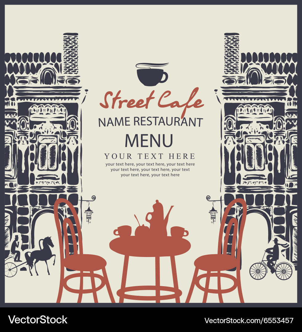 Street cafe with table Royalty Free Vector Image