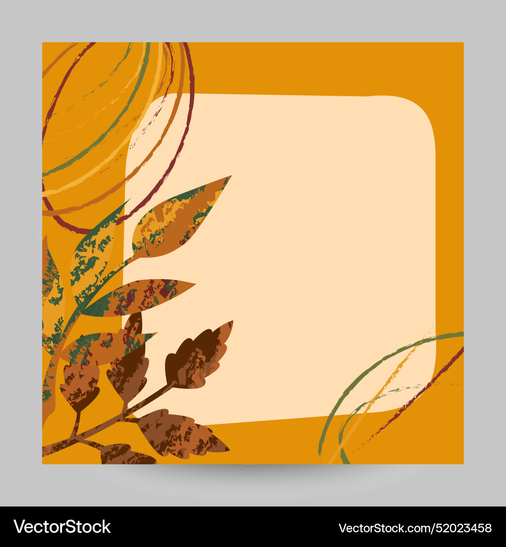Autumn fall abstract trendy frames with leaves Vector Image