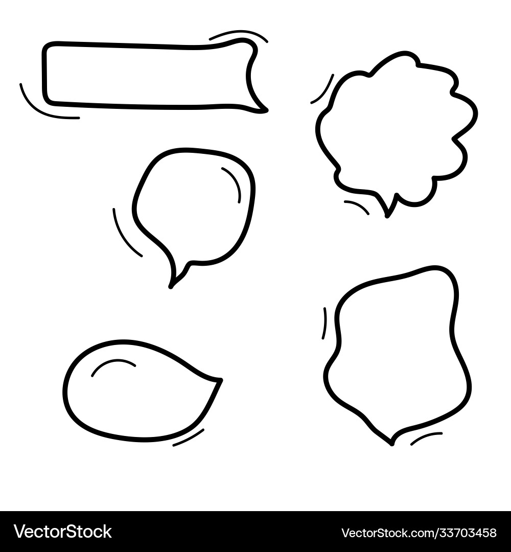 Cartoon speech bubble set isolated on white Vector Image