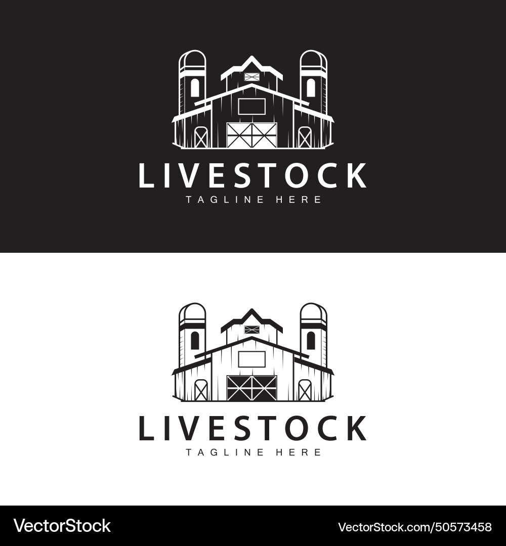 Farm barn logo warehouse simple minimalist Vector Image