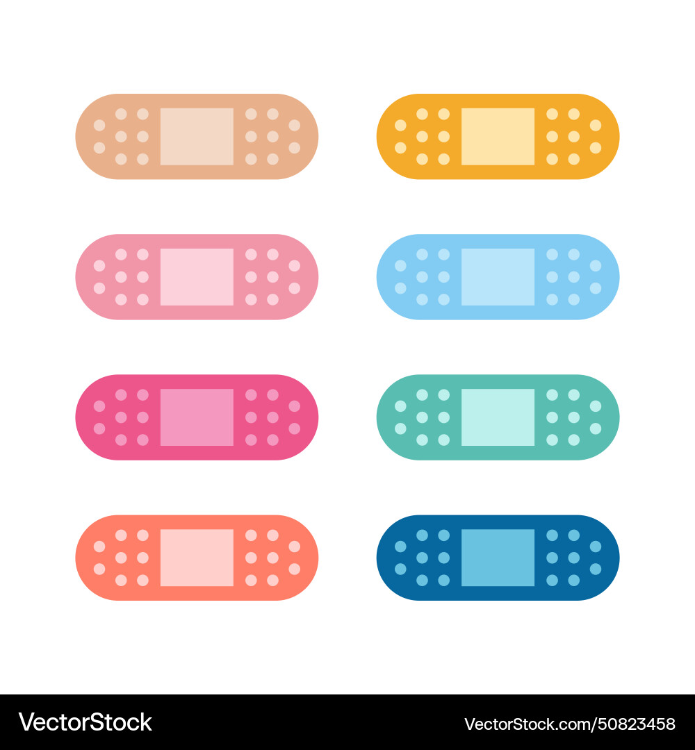 First aid band plaster strip medical patch icon Vector Image