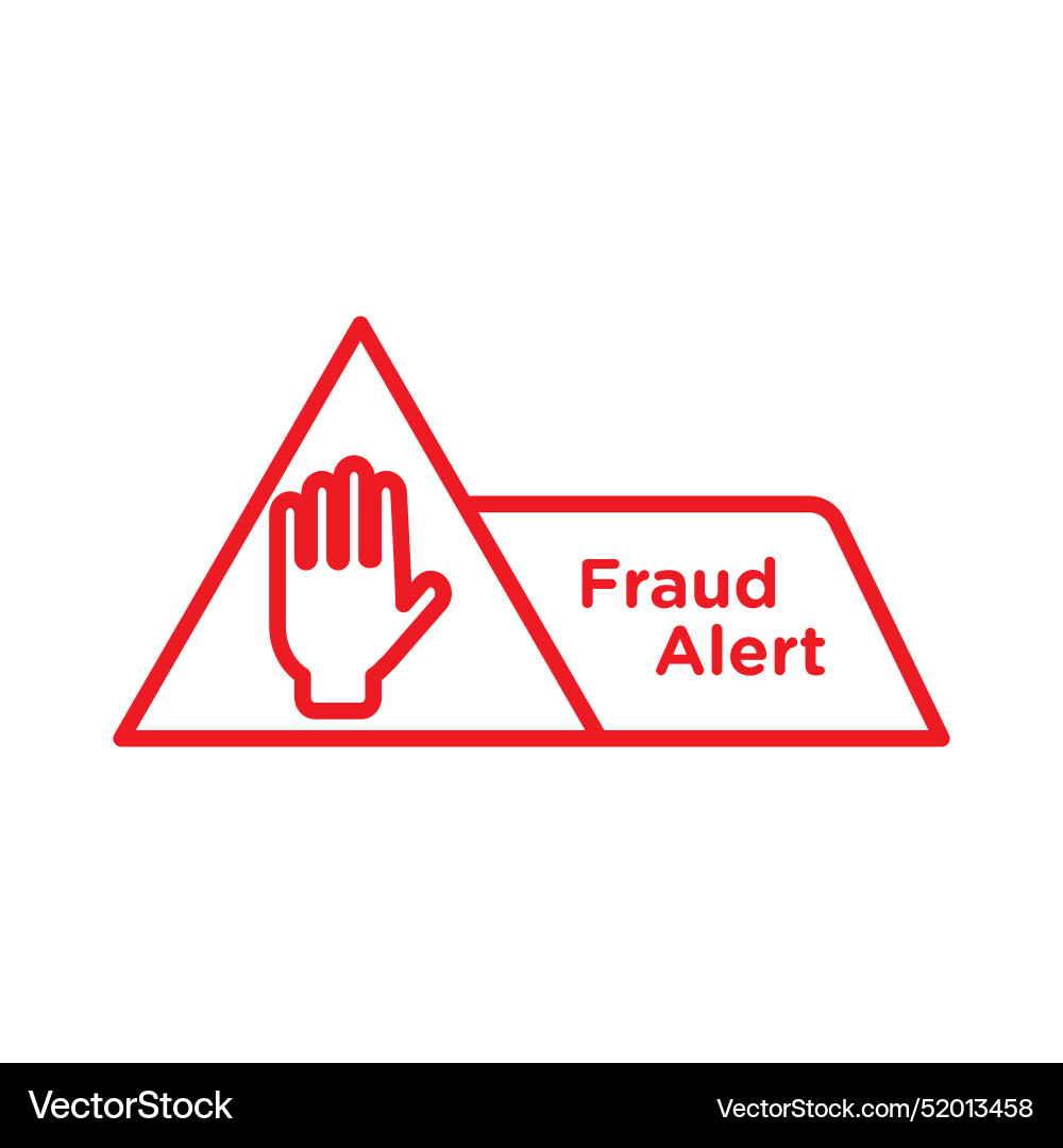 Fraud alert icon black line art Royalty Free Vector Image