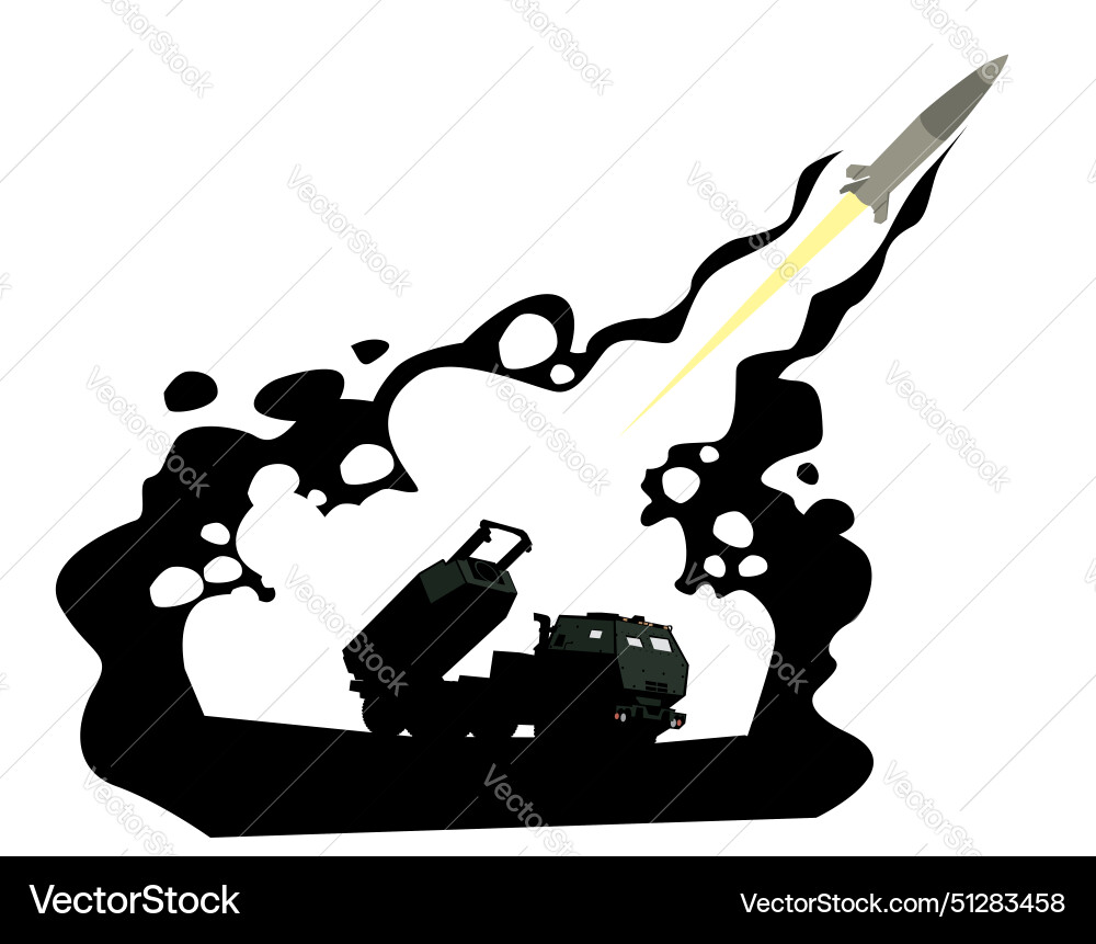 Launch of a tactical ballistic missile Royalty Free Vector