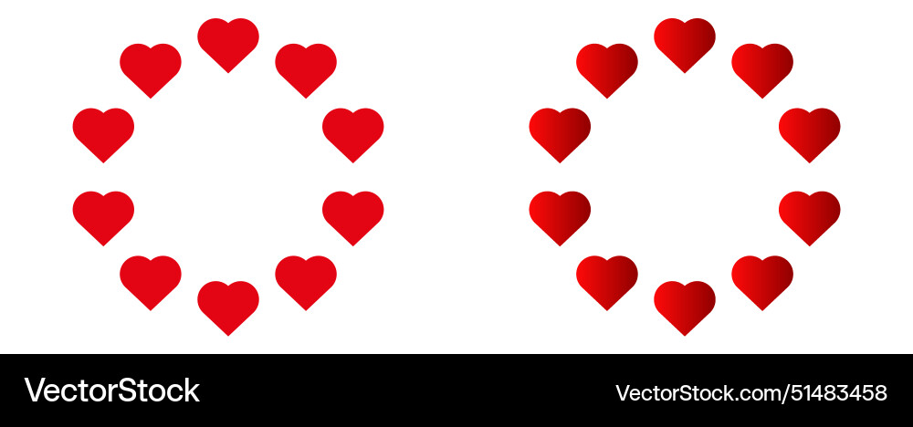 Love heart circle frame round border Royalty Free Vector