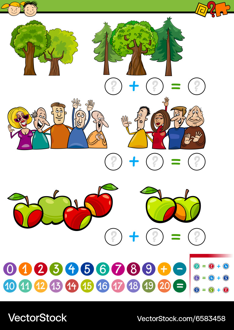 Mathematical algebra task for kids Royalty Free Vector Image