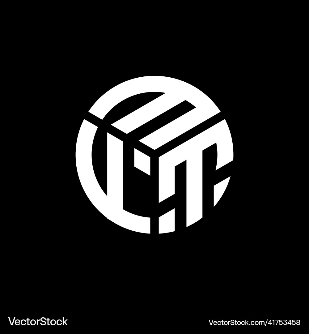 Mft letter logo design on black background Vector Image