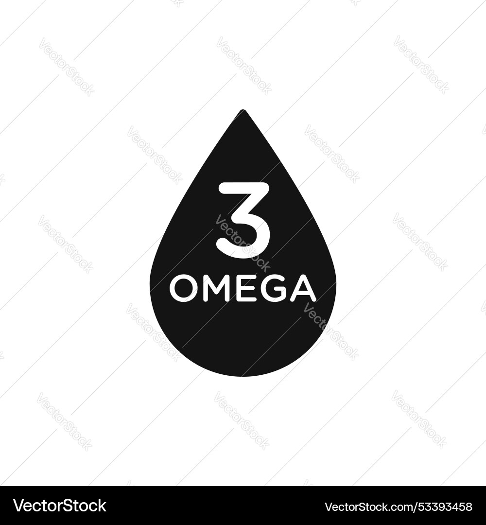 Omega 3 icon isolated on white background Vector Image