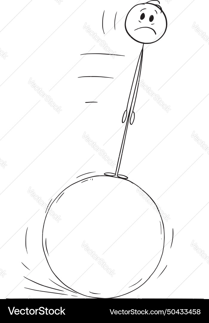 Person and uncertainty unstable situation cartoon Vector Image Person and uncertainty unstable situation cartoon Vector Image