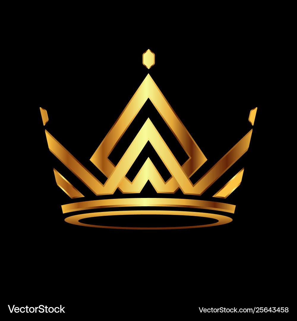 Royal Crown Logo - Gold & Black Royalty Free Vector