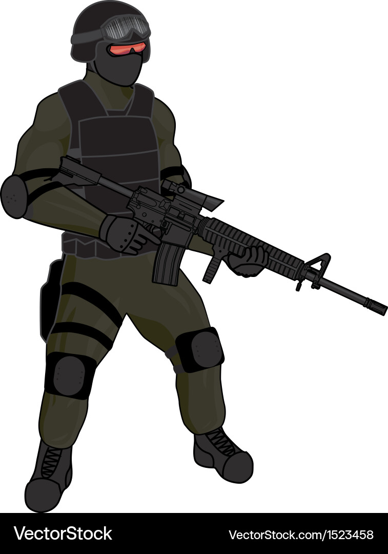 Tactical SWAT Operator Royalty Free Vector Image