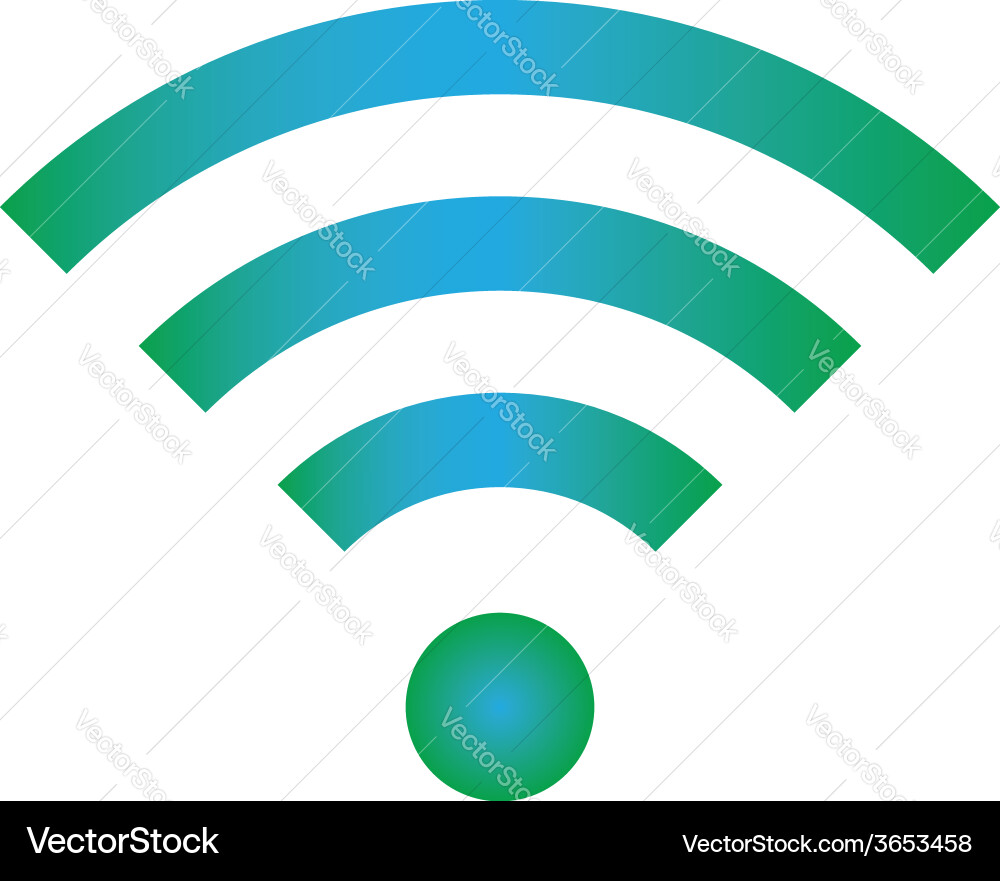 Wifi icon blue green color Royalty Free Vector Image