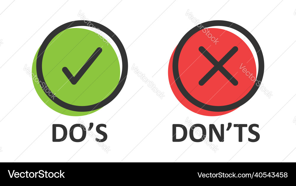 Yes No Icons - Do & Don't Royalty Free Vector Image