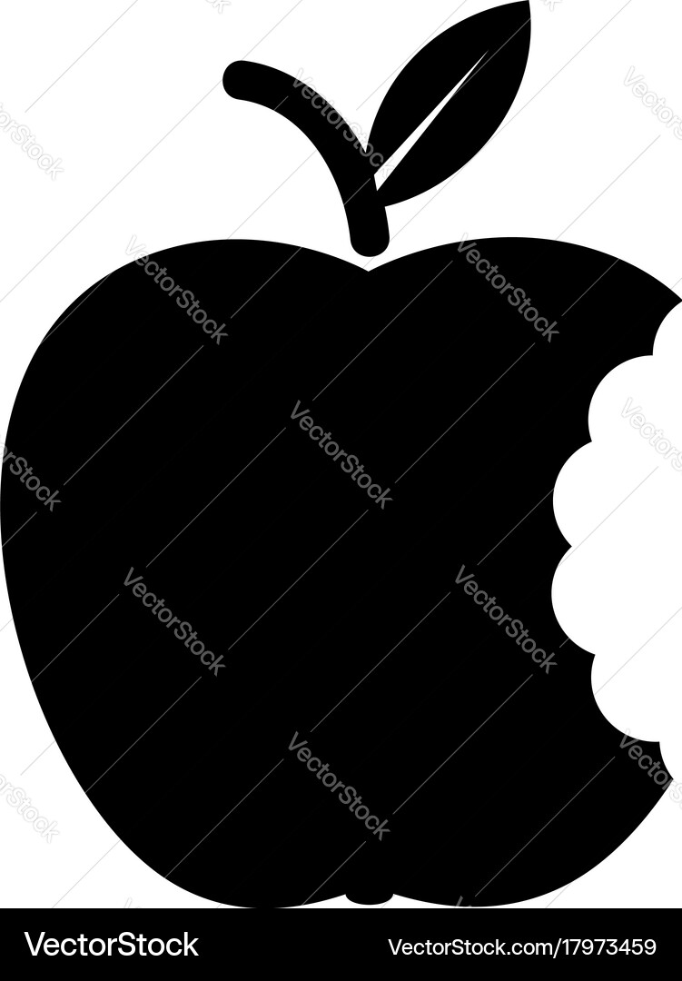Bite apple icon simple black style Royalty Free Vector Image