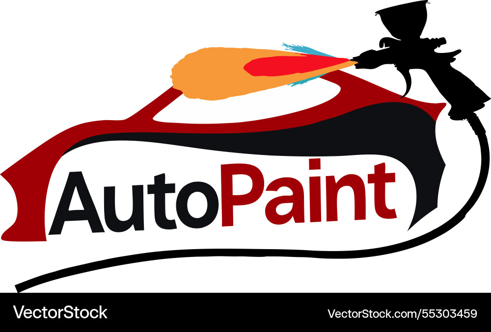 Car painting logo design Royalty Free Vector Image