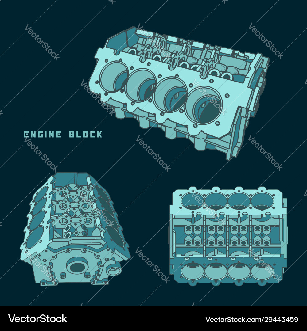 Engine block Royalty Free Vector Image - VectorStock