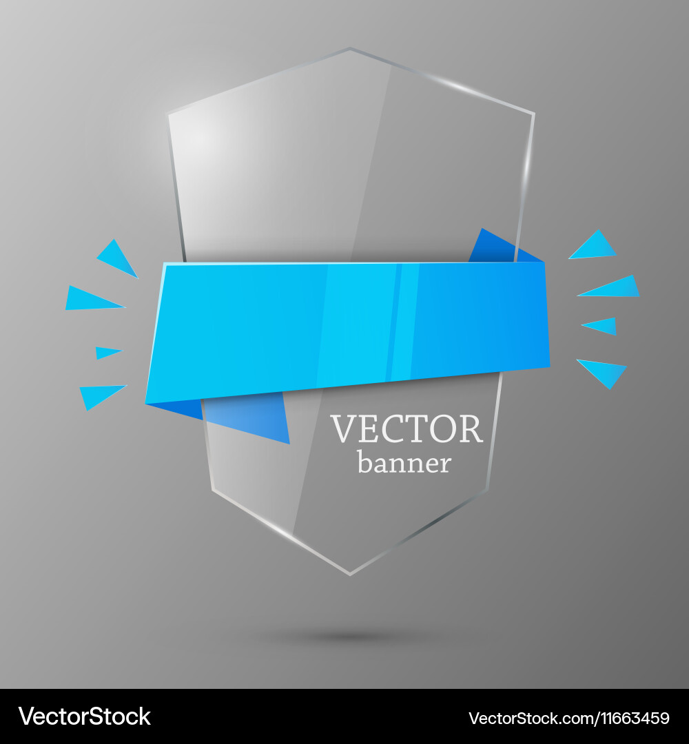 Glass banner template Royalty Free Vector Image