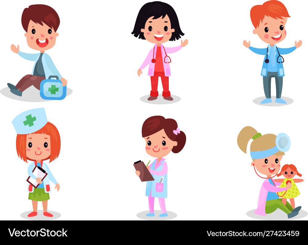 Hospital routine pictured by children in different