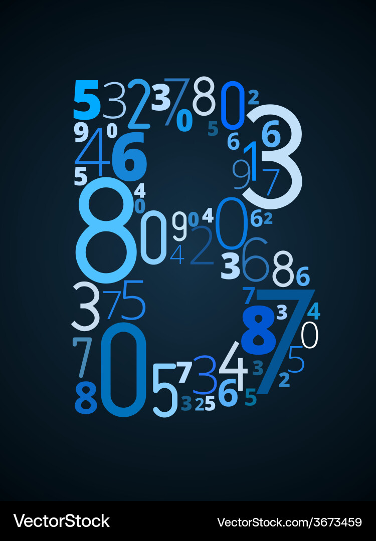 Letter b font from numbers Royalty Free Vector Image