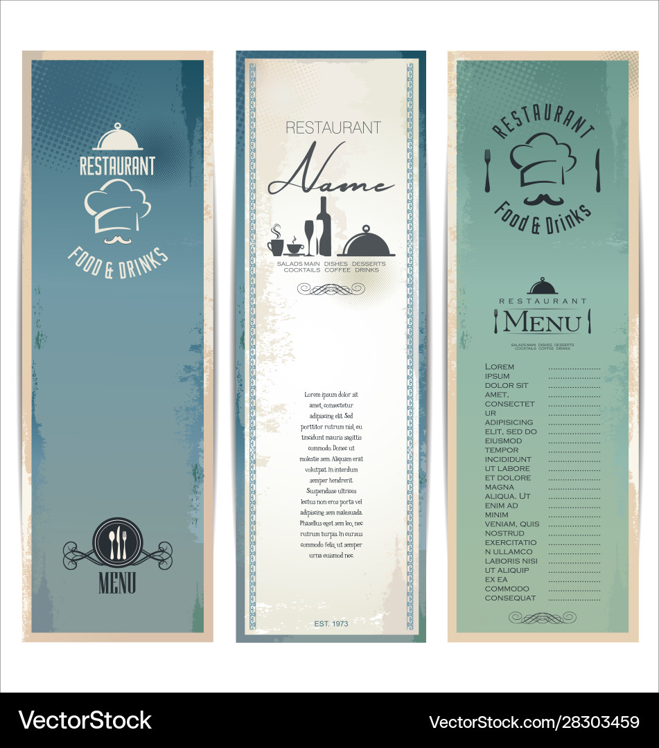 Restaurant retro menu template Royalty Free Vector Image