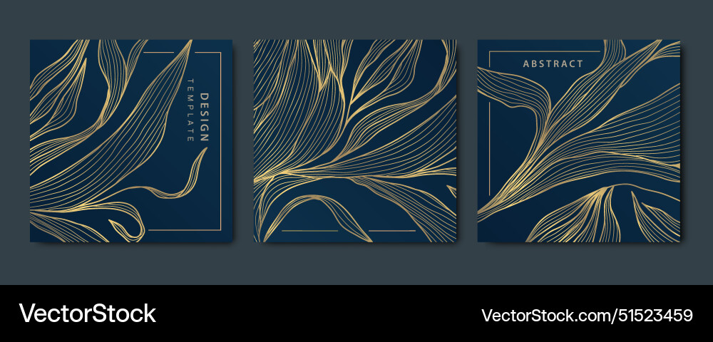 Set of floral design backgrounds square Royalty Free Vector